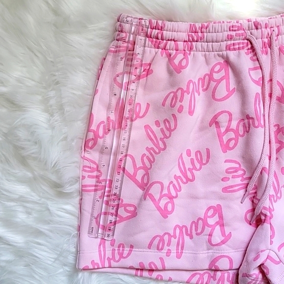 Barbie | Shorts | Barbie Script Pink Shorts Xl | Poshmark